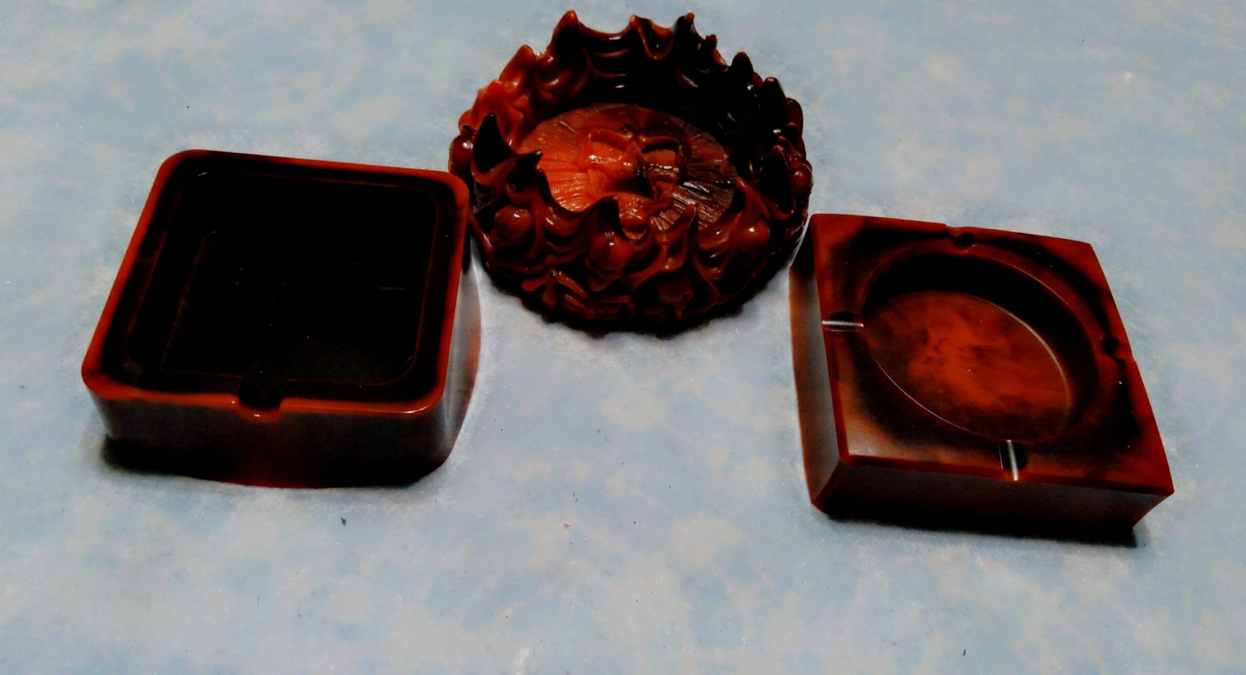 Orange Black Fire Set of 3 Ashtrays – Sunshine Custom Crafts